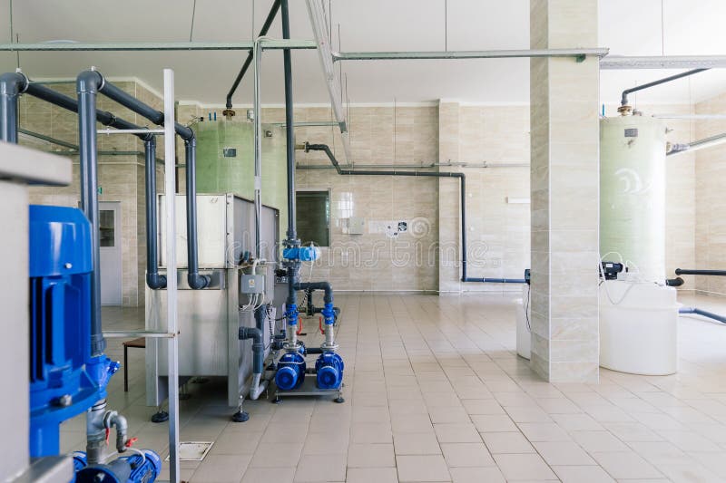 Boiler Station, Boiler Room. Engine Room, Technical Equipment. Stock ...