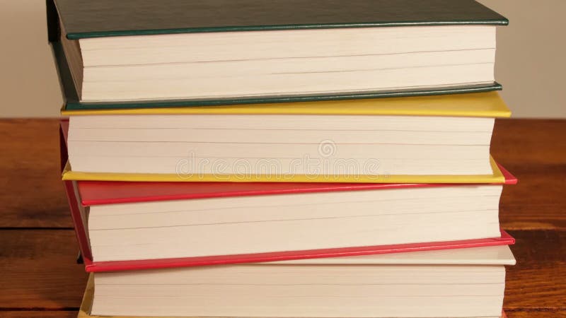 New Books On Stack Standing. Stock Footage - Video of concept, literary ...
