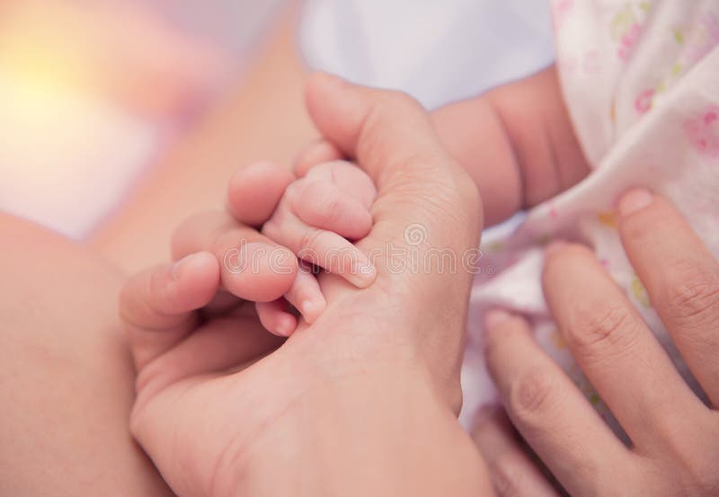 New Born Baby Hand in Mom S Palm Stock Image - Image of grace, life ...