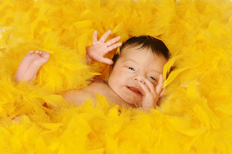 New Born Baby Surrounded in Feathers Stock Photo - Image of adorable ...