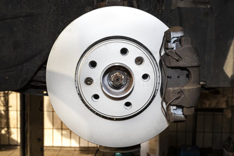 New Brake Disc with an Anti-corrosion Layer, Mounted on the Front Hub ...