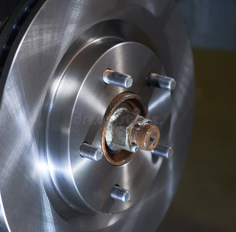 Replacing the Brake Disc in a Passenger Car. Stock Photo - Image of ...