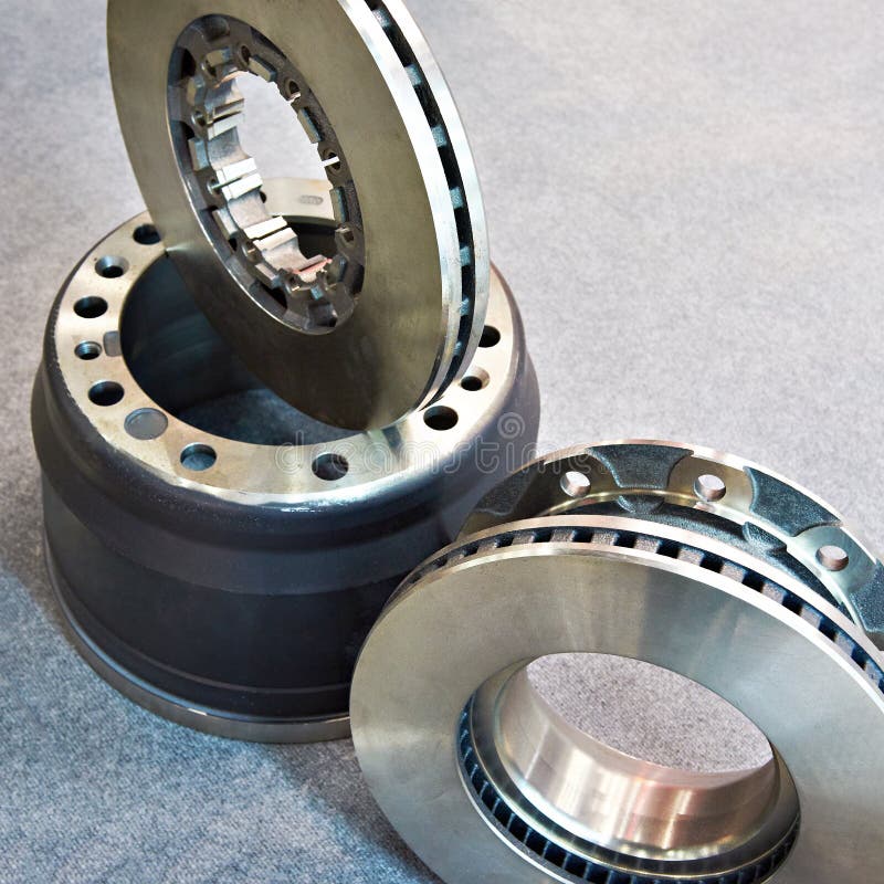 Brake Discs and Drum for Truck Stock Image - Image of drum, store ...