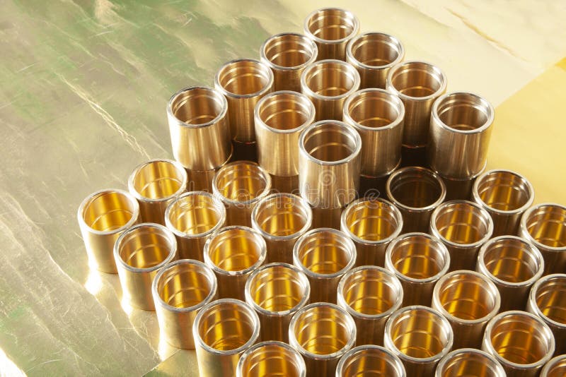 New brass cylinders stock image. Image of copper, circle - 194132341