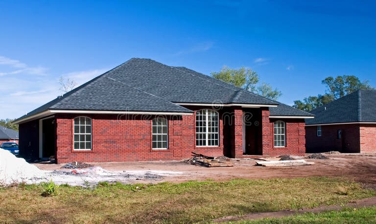 New brick home 4 stock image. Image of dirt, home, incomplete - 1799787
