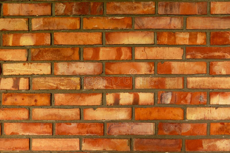 New Brick Wall from Red Bricks Close-up Texture Stock Image - Image of ...