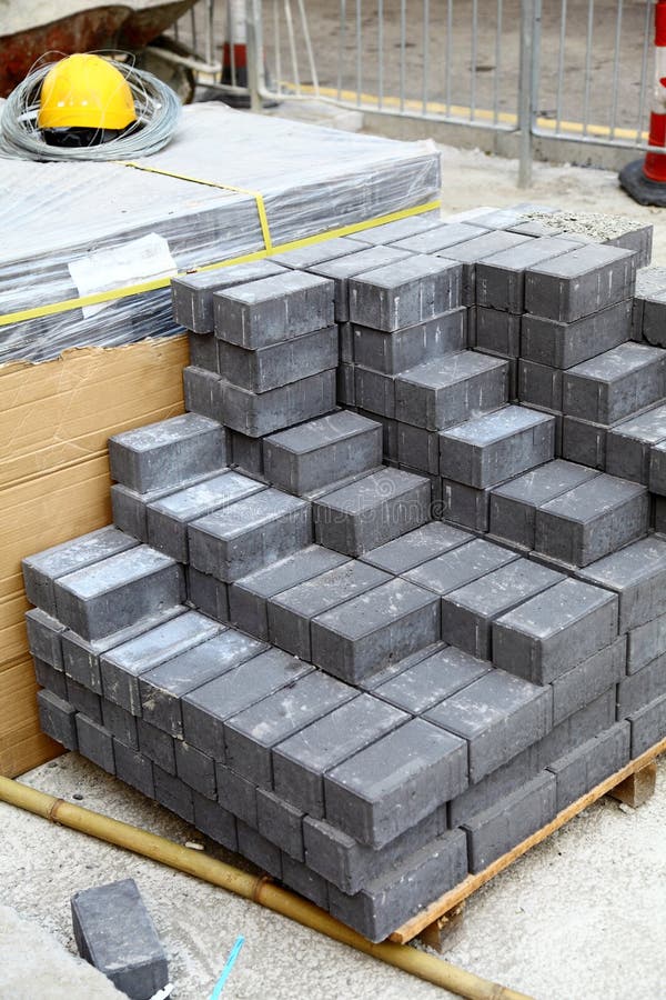 New Bricks at the Construction Site Stock Image - Image of rectangular ...
