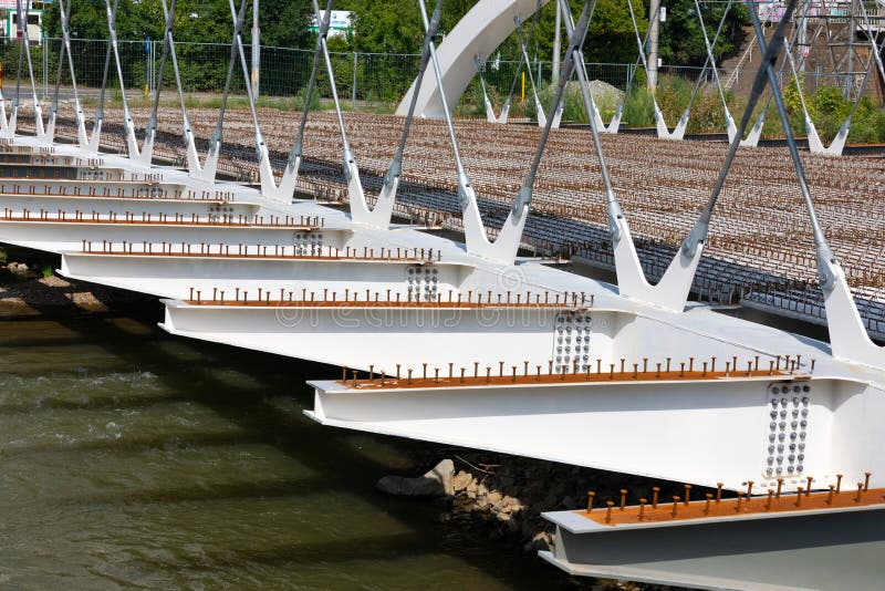 New bridge across a river stock image. Image of metal - 254216427