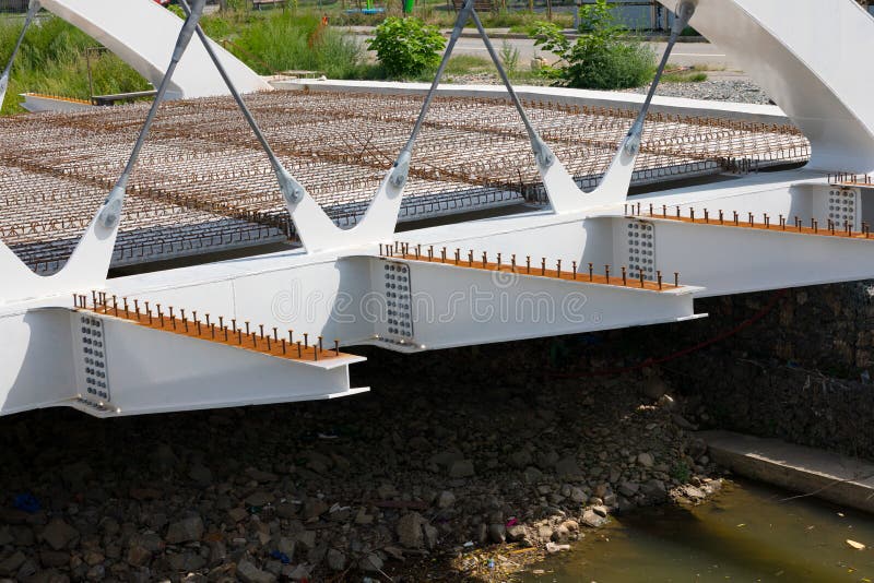 New bridge across a river stock image. Image of project - 254216467