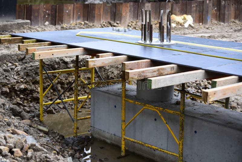 New Bridge Being Constructed and Formwork Stock Image - Image of clean ...