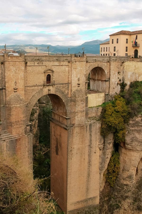 New Bridge Over the Gorge in the City of Ronda, Spain Stock Photo ...