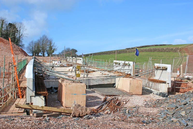 Road Bridge on a Construction Site Stock Image - Image of construction ...