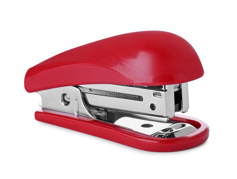 New Bright Red Stapler Isolated on White Stock Image - Image of stapler ...