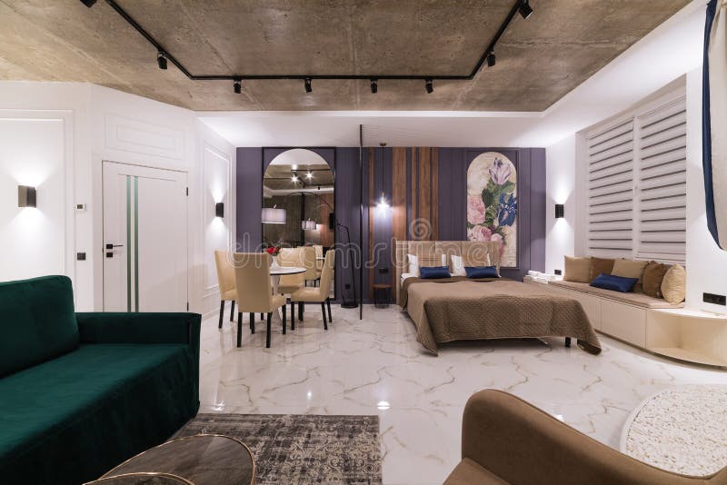 New Bright Spacious Clean Apartments Stock Photo - Image of glass ...