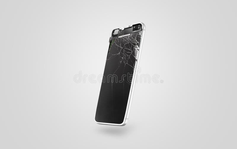 New Broken Mobile Phone Display Mockup, Side View Stock Photo - Image ...