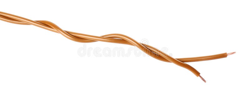 New Brown Electrical Wires Isolated on White Stock Photo - Image of ...