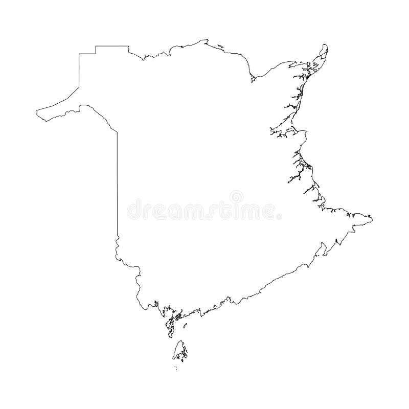 New Brunswick outline map stock illustration. Illustration of territory ...