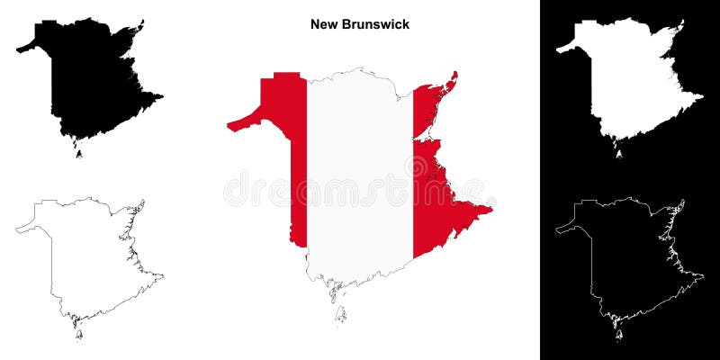 New Brunswick outline map stock vector. Illustration of province ...