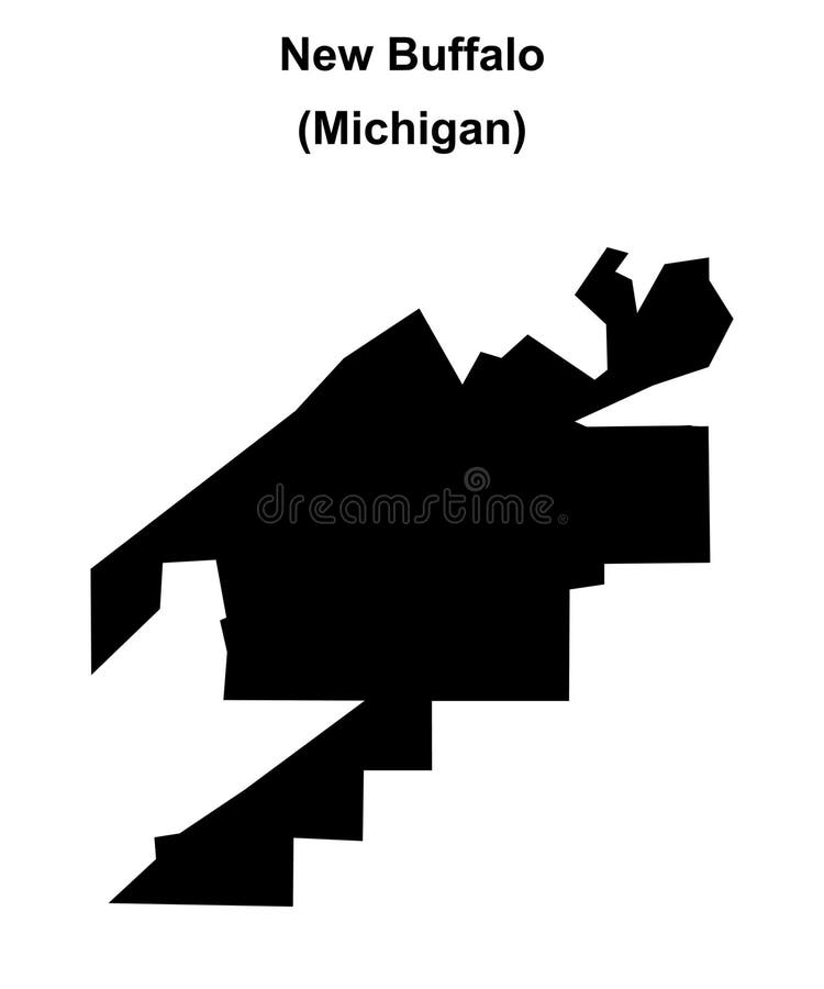 New Buffalo outline map stock illustration. Illustration of blank ...