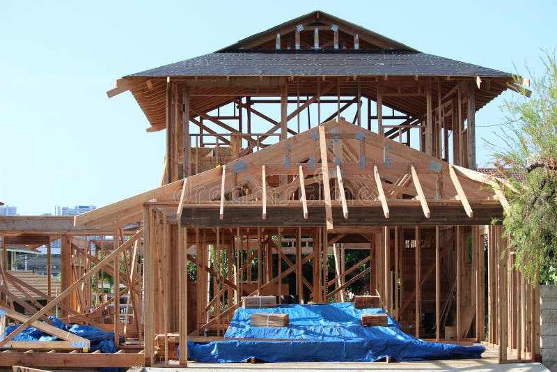 New build house stock image. Image of trusses, housing - 35286153