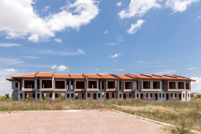 New Build Housing Under Construction Stock Image - Image of outdoor ...