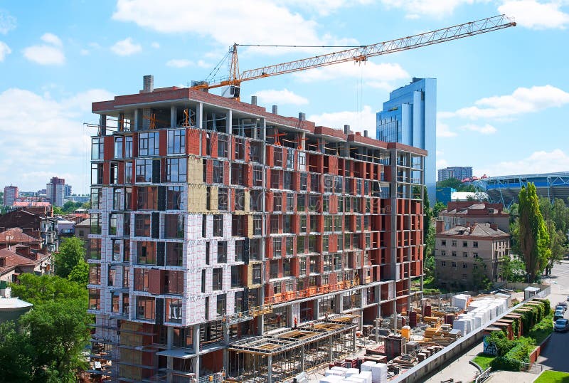 New building area stock image. Image of crane, architecture - 223691429