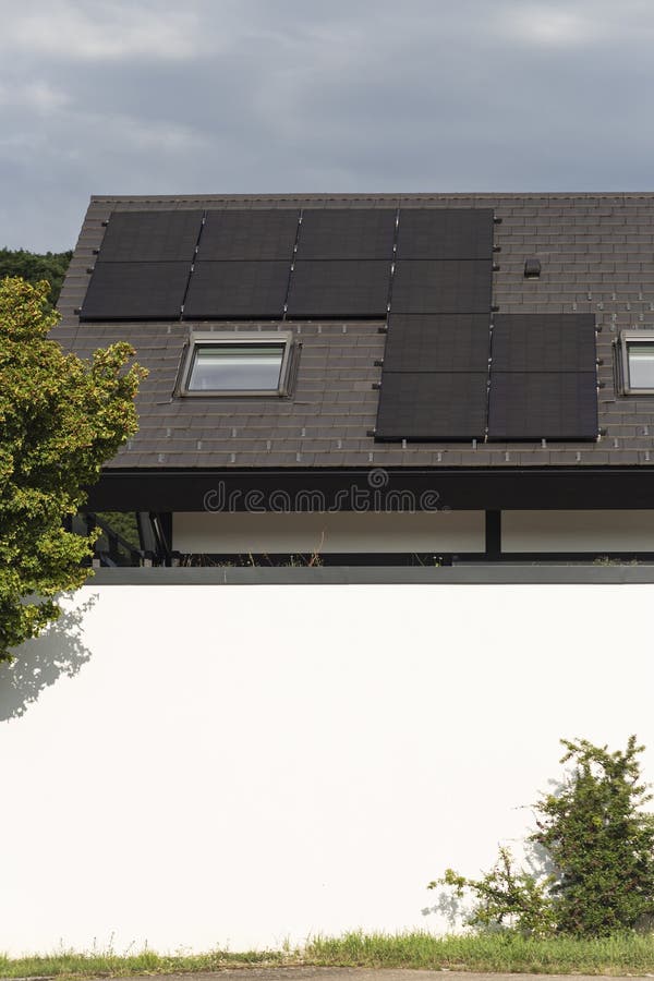New Building Area Wit Solar Panel on Rooftop Stock Photo - Image of ...