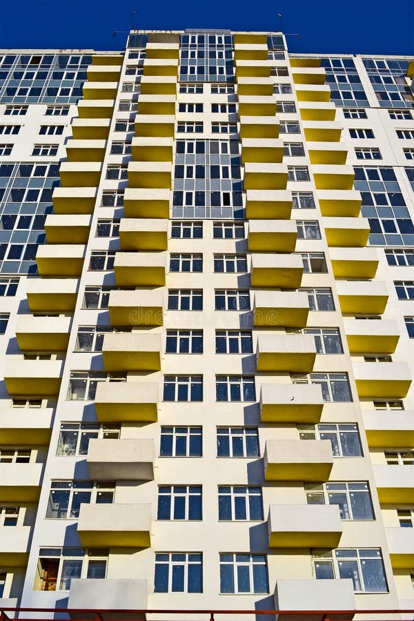 New Building with Balcony and Windows Heap, Modern Technology, Stock ...