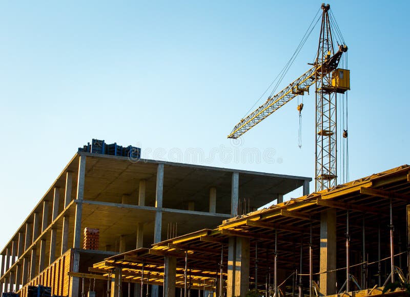 New Building. Construction of New Buildings. Construction Cranes Used ...