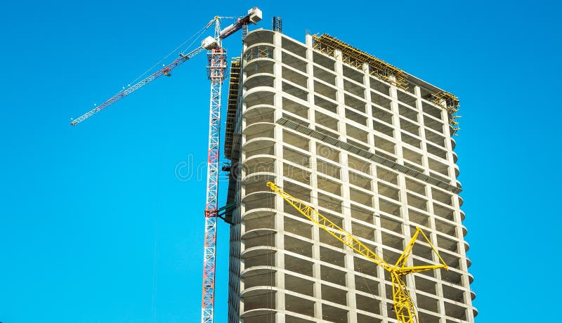 New Building. Construction of New Buildings. Construction Cranes Used ...