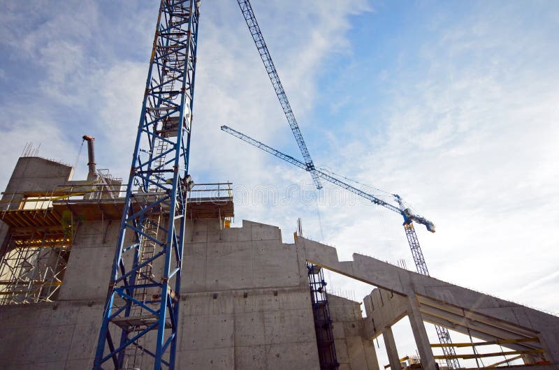New Building during Construction Stock Image - Image of construction ...