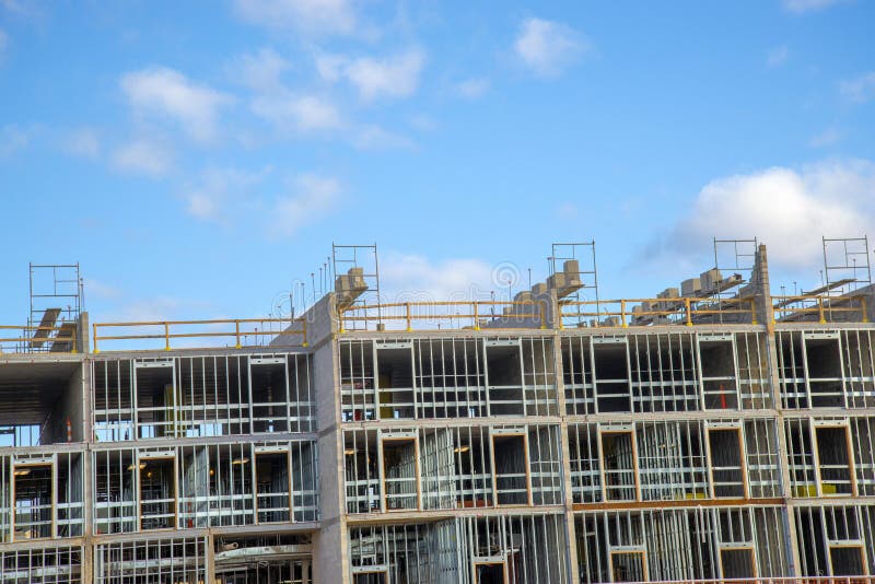 New Metal Building Under Construction, Stock Image - Image of ...