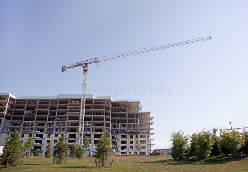 New building with crane stock image. Image of skyscraper - 97312701