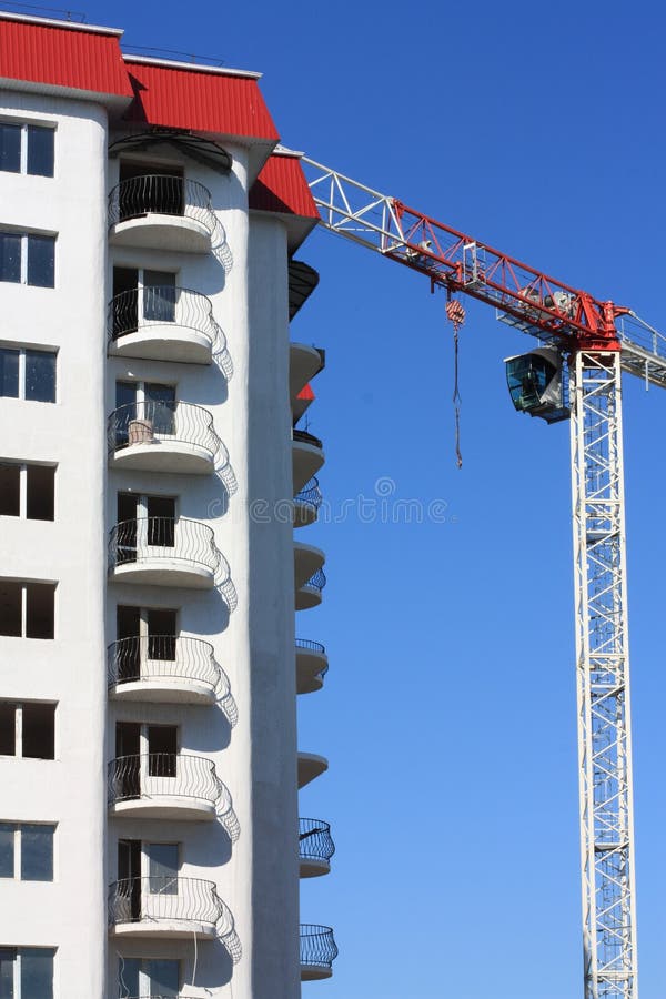 Crane - job almost done stock image. Image of building - 244013