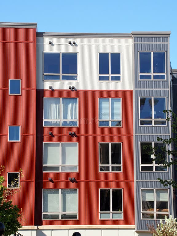 The New Building is Red and White Editorial Image - Image of white ...