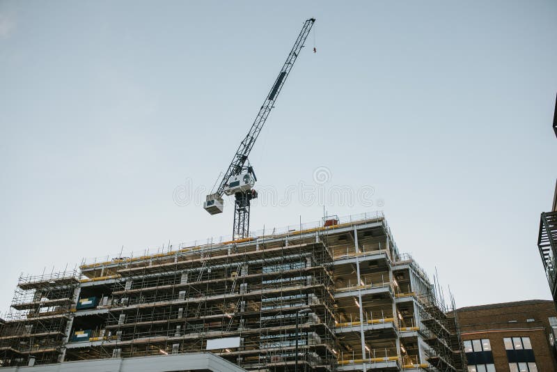 New Building Under Construction. Stock Image - Image of home ...