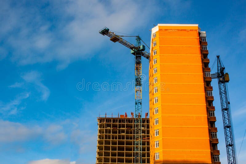 New Building Under Construction with Brick Work Stock Photo - Image of ...