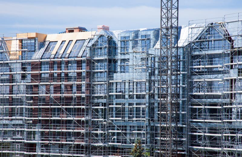 New Building Under Construction Stock Image - Image of residential ...