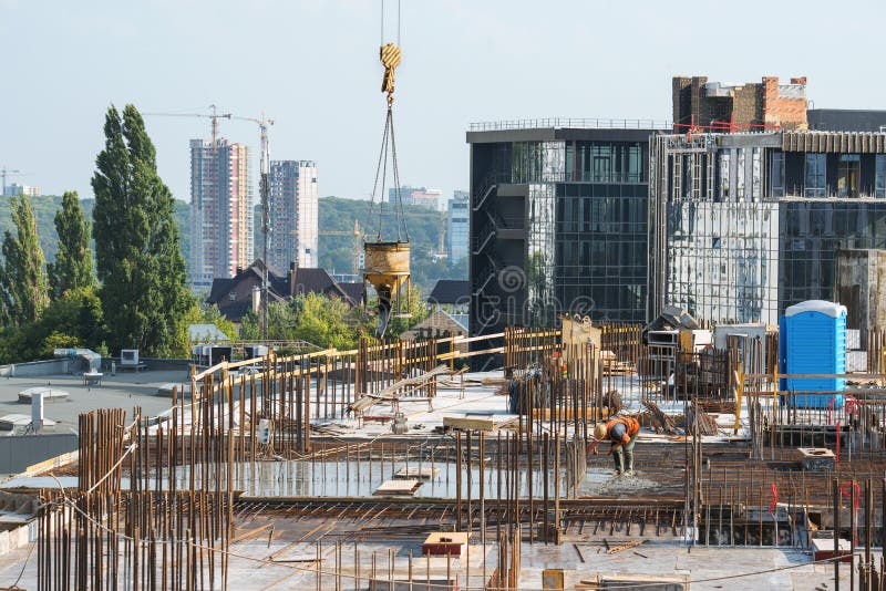 New Building Under Construction and Construction Site of a Residential ...