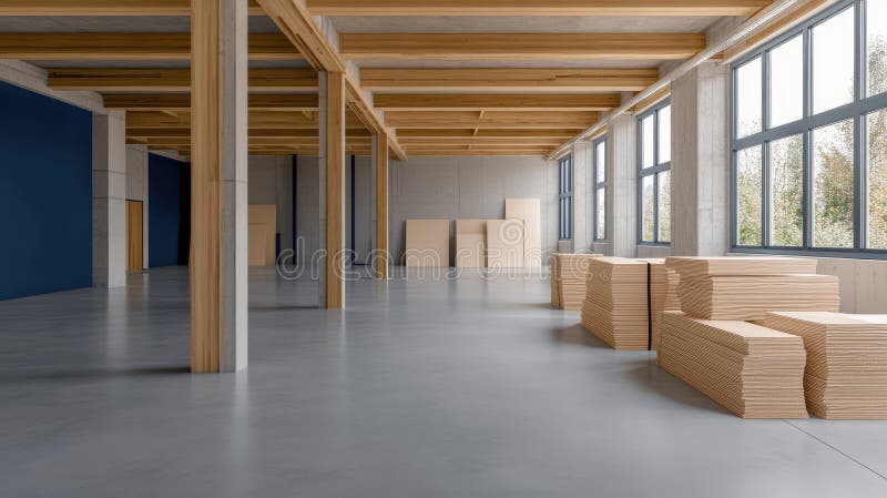 New Building Under Construction Features an Empty Room with Beige Walls ...