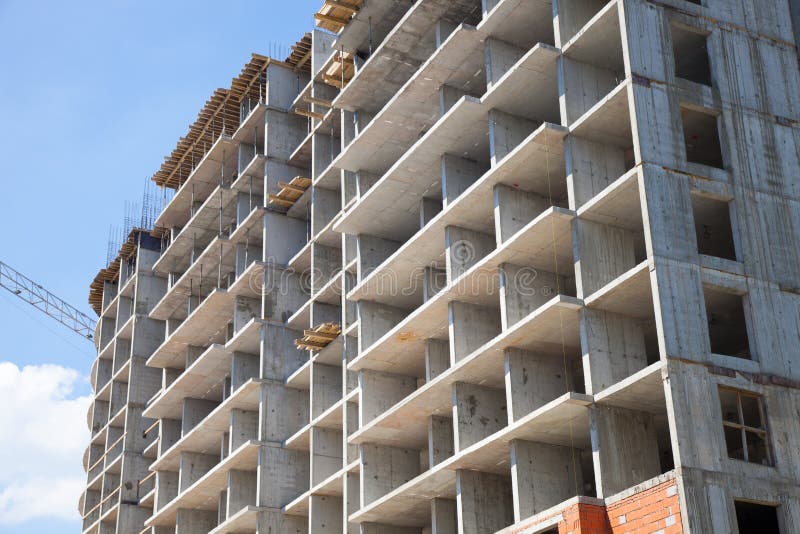 New Building Under Construction. Stock Image - Image of view, wall ...