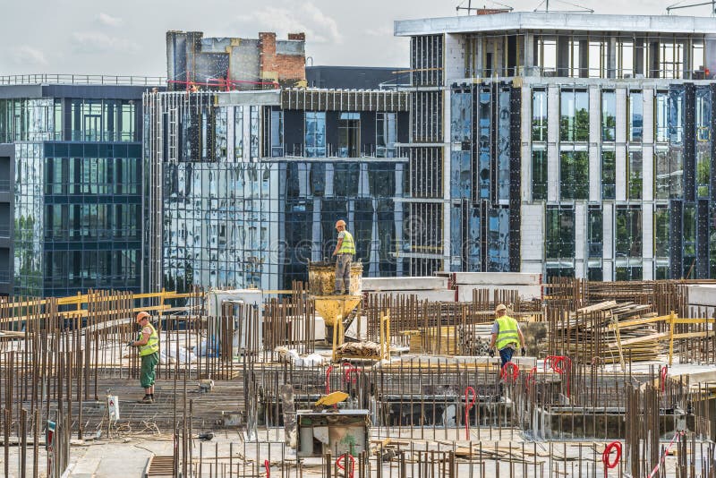 New Building Under Construction and Construction Site of a Residential ...