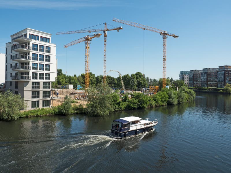 New Building at the Waterfront Stock Photo - Image of boat ...
