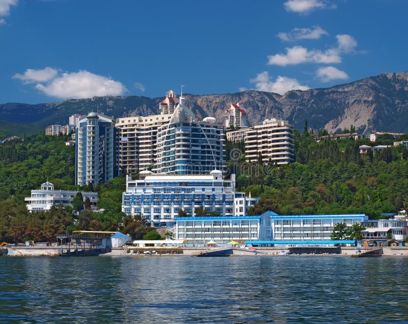 New Buildings of Yalta, Crimea, Ukraine Stock Image - Image of yalta ...