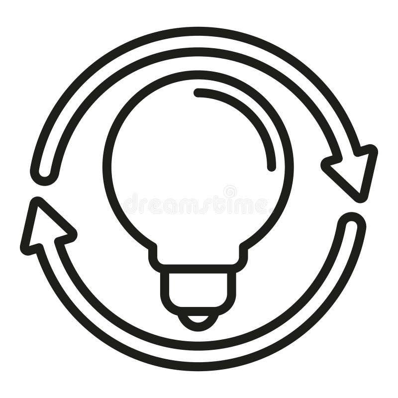 New Bulb Idea Realization Icon Outline Vector. Business Vision Stock ...