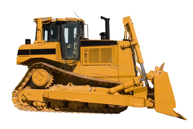 New Bulldozer side view stock image. Image of white, implement - 2238113