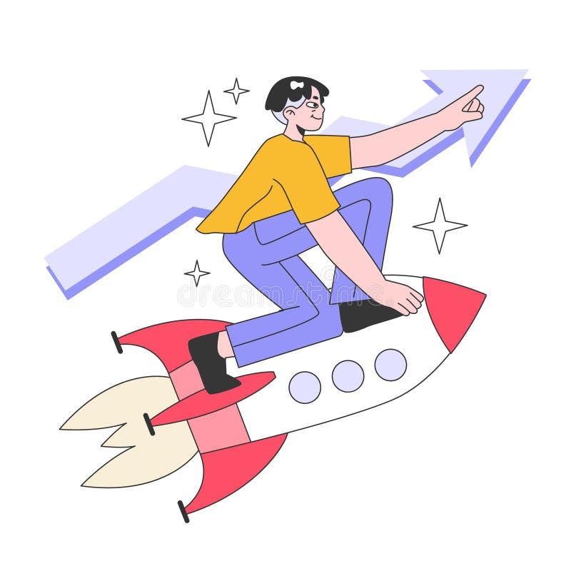 New Business Launching. Man Starting and Developing a New Start-up ...