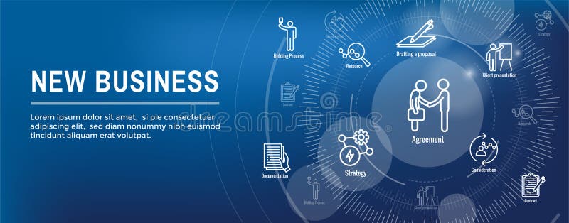 New Business Process Web Header Banner / Icon Set Stock Vector ...