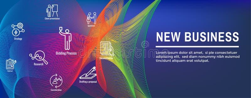 New Business Process Web Header Banner / Icon Set Stock Vector ...