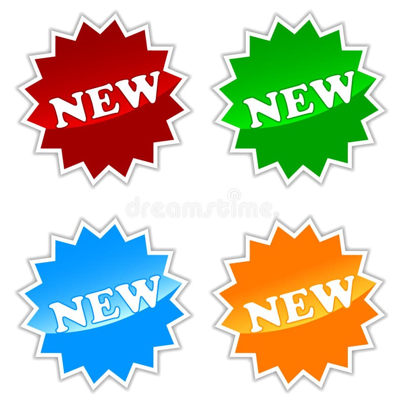 NEW button web glossy icon stock vector. Illustration of range - 19530532
